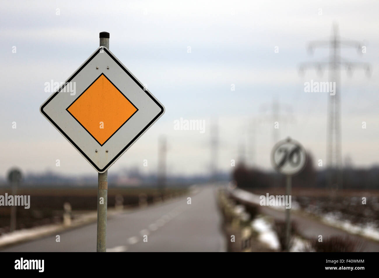 Priority traffic sign Stock Photo - Alamy