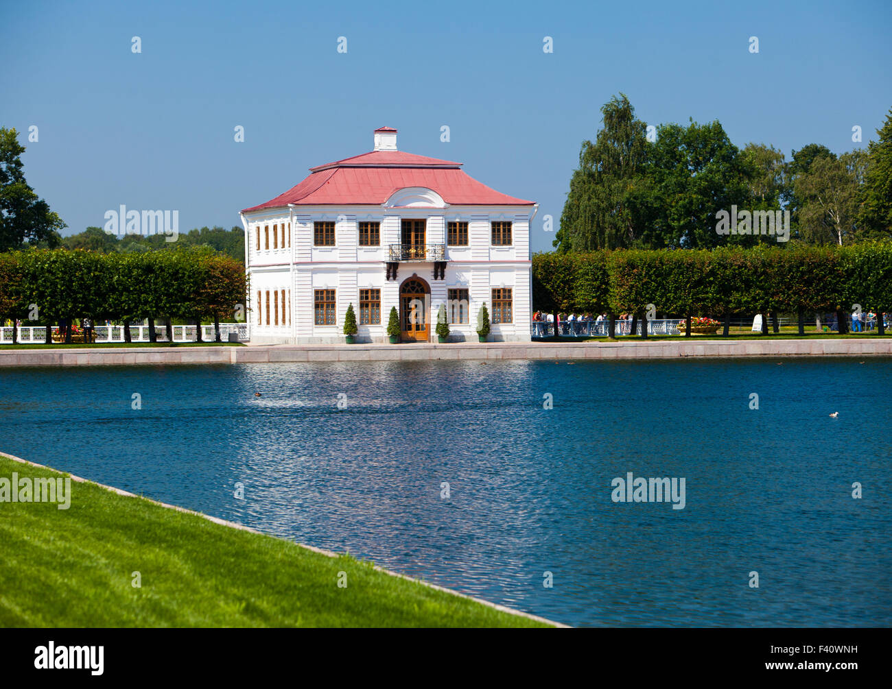 Peterhof. The Marly Palace on the bank Stock Photo - Alamy