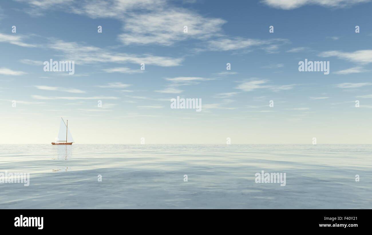 Sailing boat - 3D render Stock Photo - Alamy