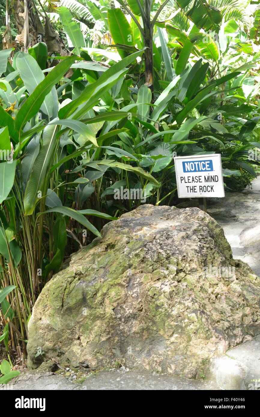 rock caution sign Stock Photo - Alamy