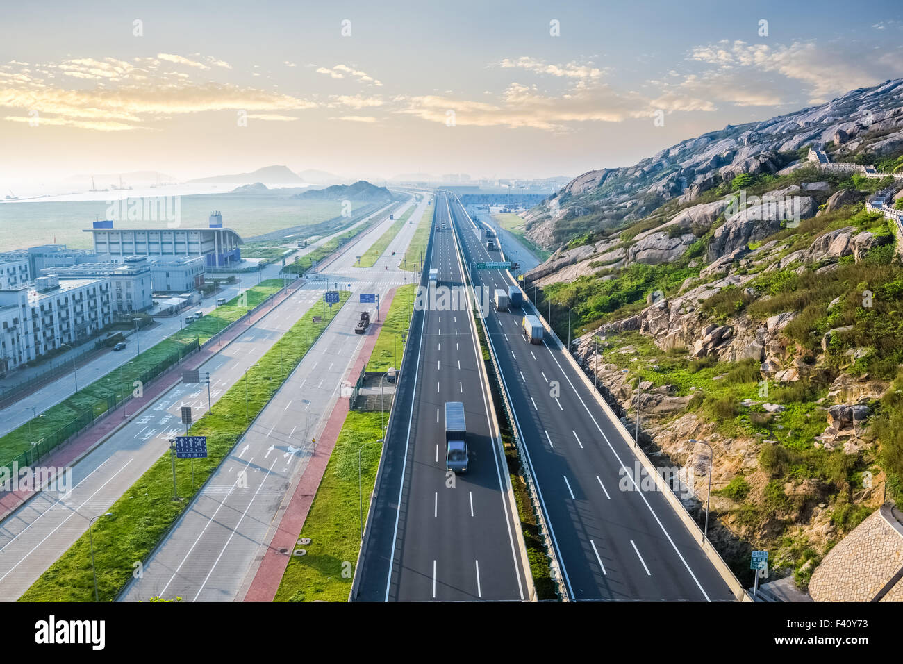 highway in early morning Stock Photo - Alamy