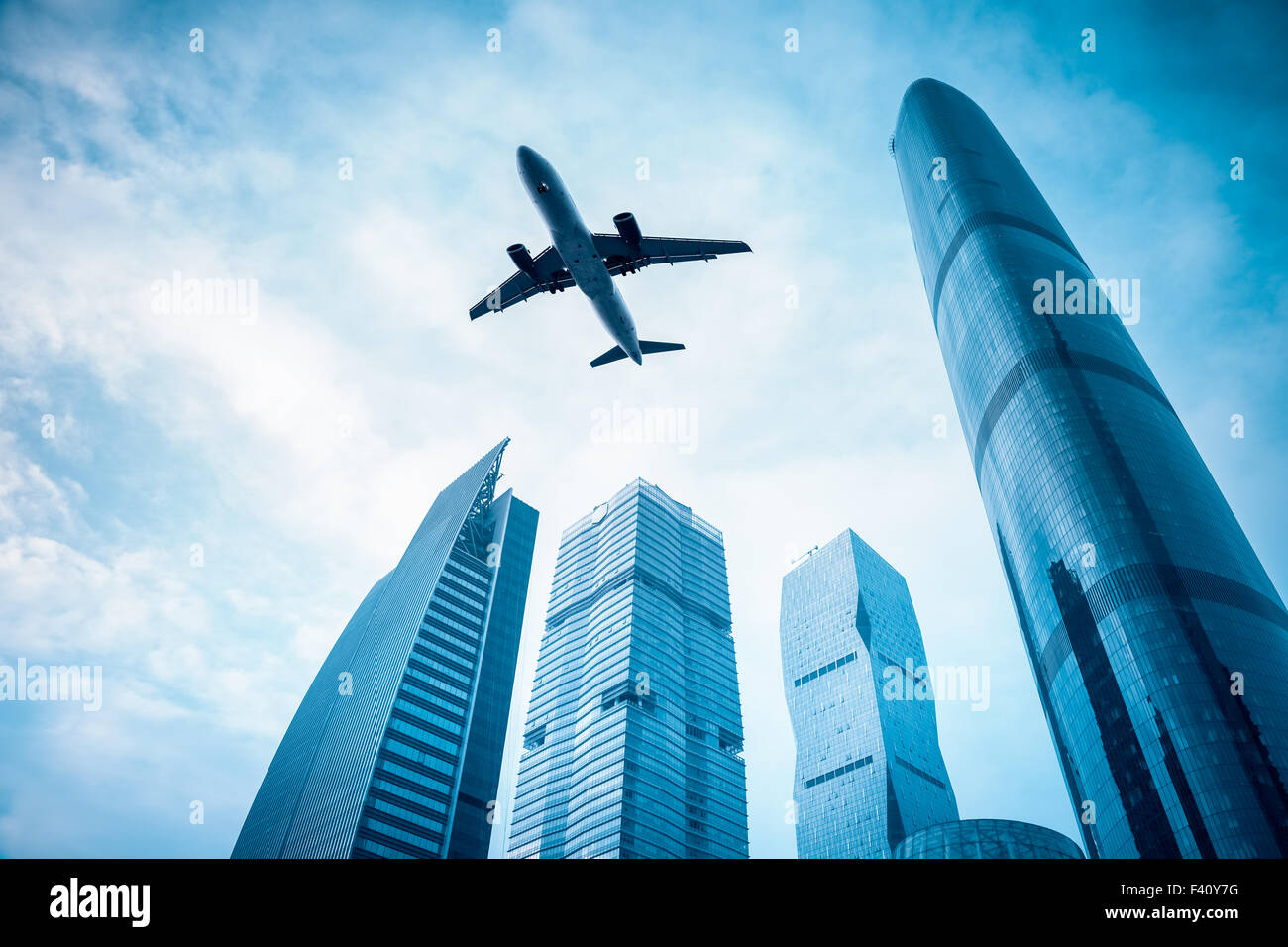 airplane with modern building Stock Photo - Alamy