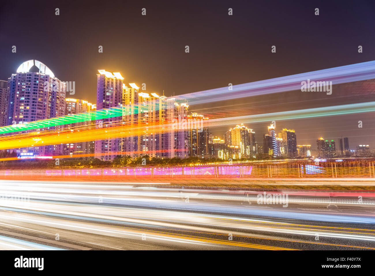 Night guangzhou downtown busy traffic hi-res stock photography and ...