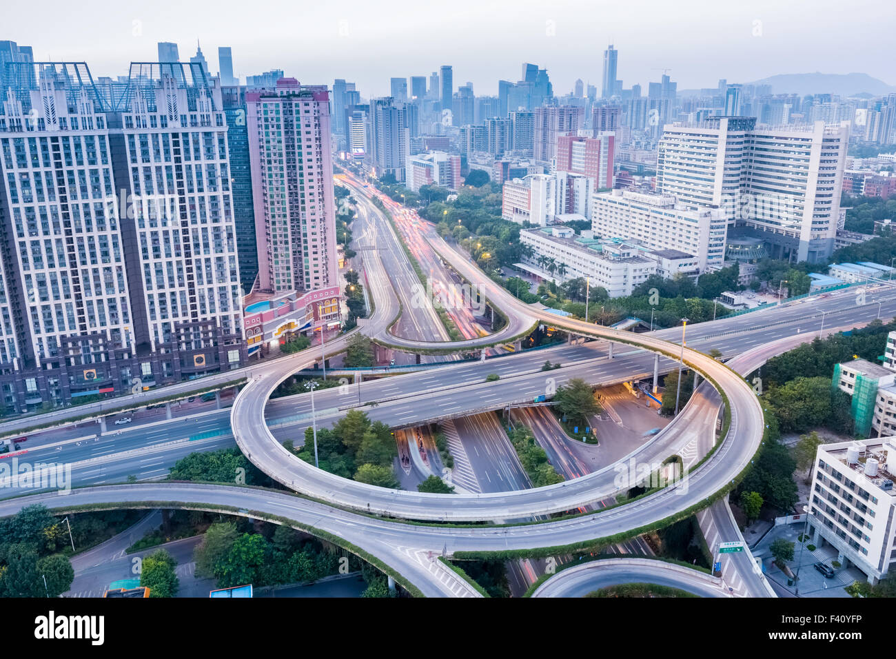 interchange road and modern city Stock Photo - Alamy