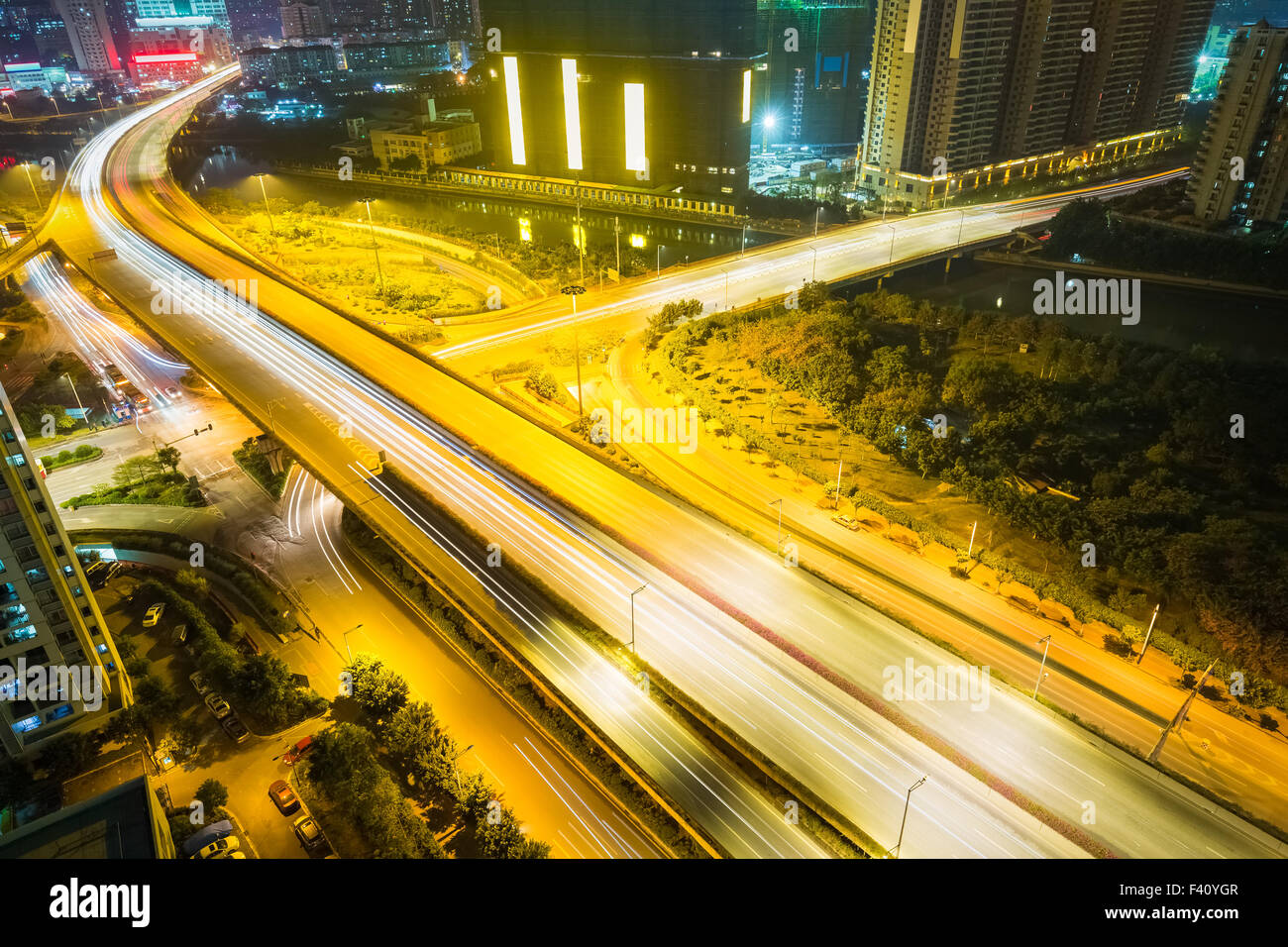 urban road closeup at night Stock Photo - Alamy