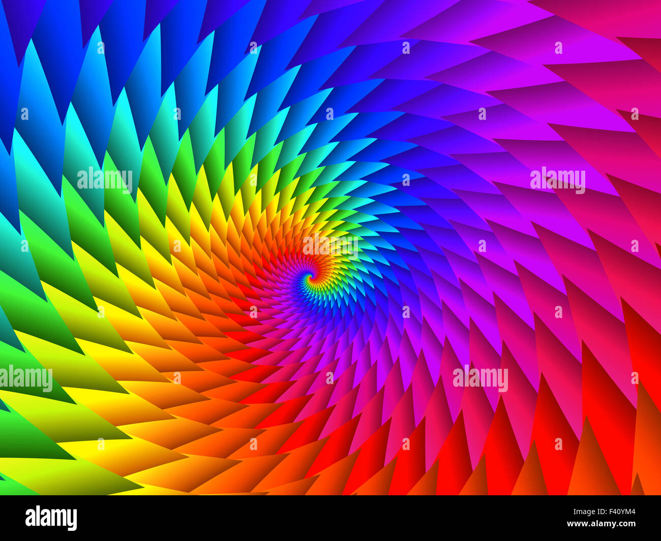 Beautiful rainbow psychedelic spiral fractal hi-res stock photography ...