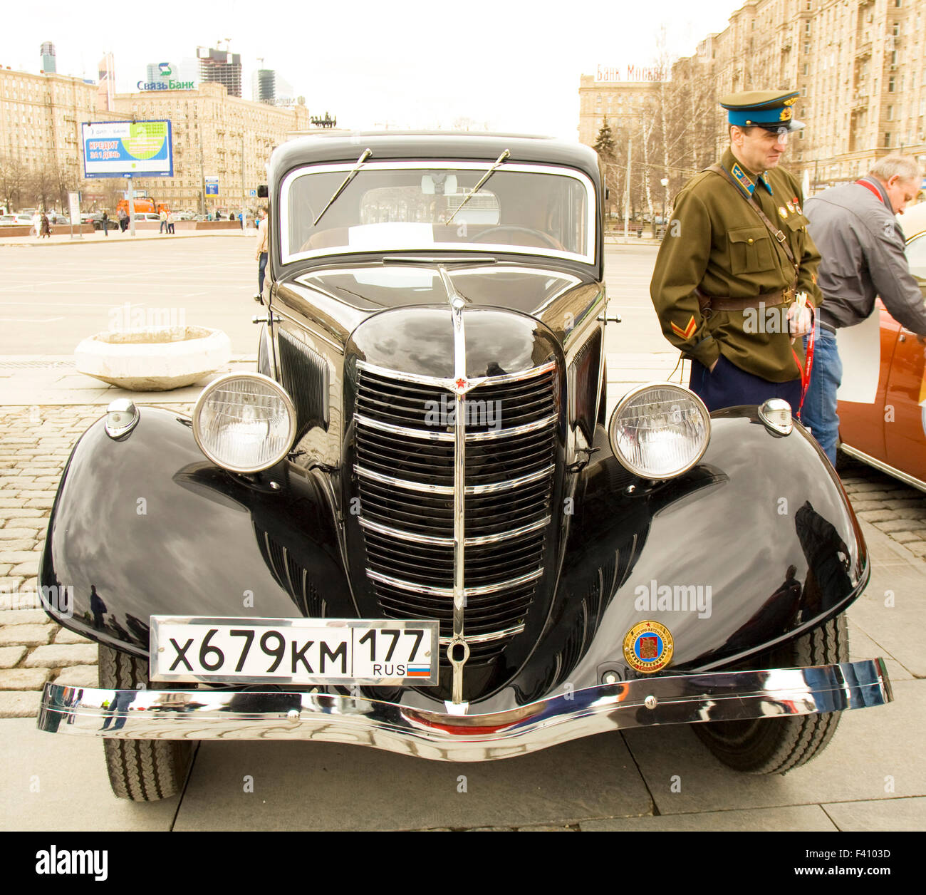 MOSCOW – APRIL 21: Russian retro car GAS M1 (Emka) on rally of ...