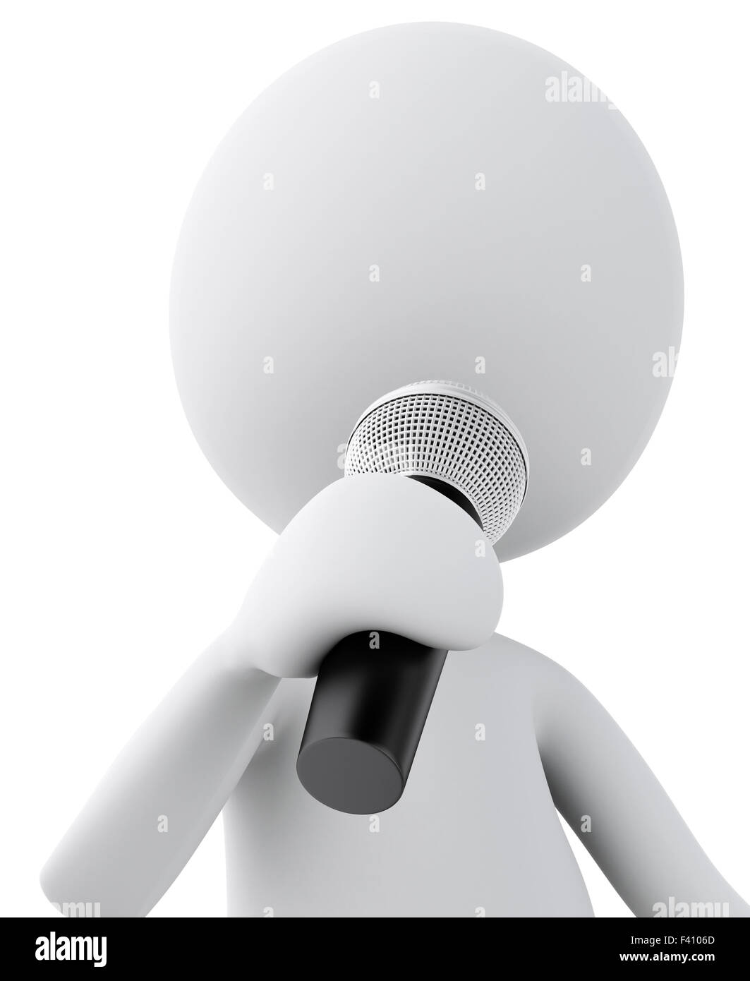 3d white man with Microphone Stock Photo - Alamy