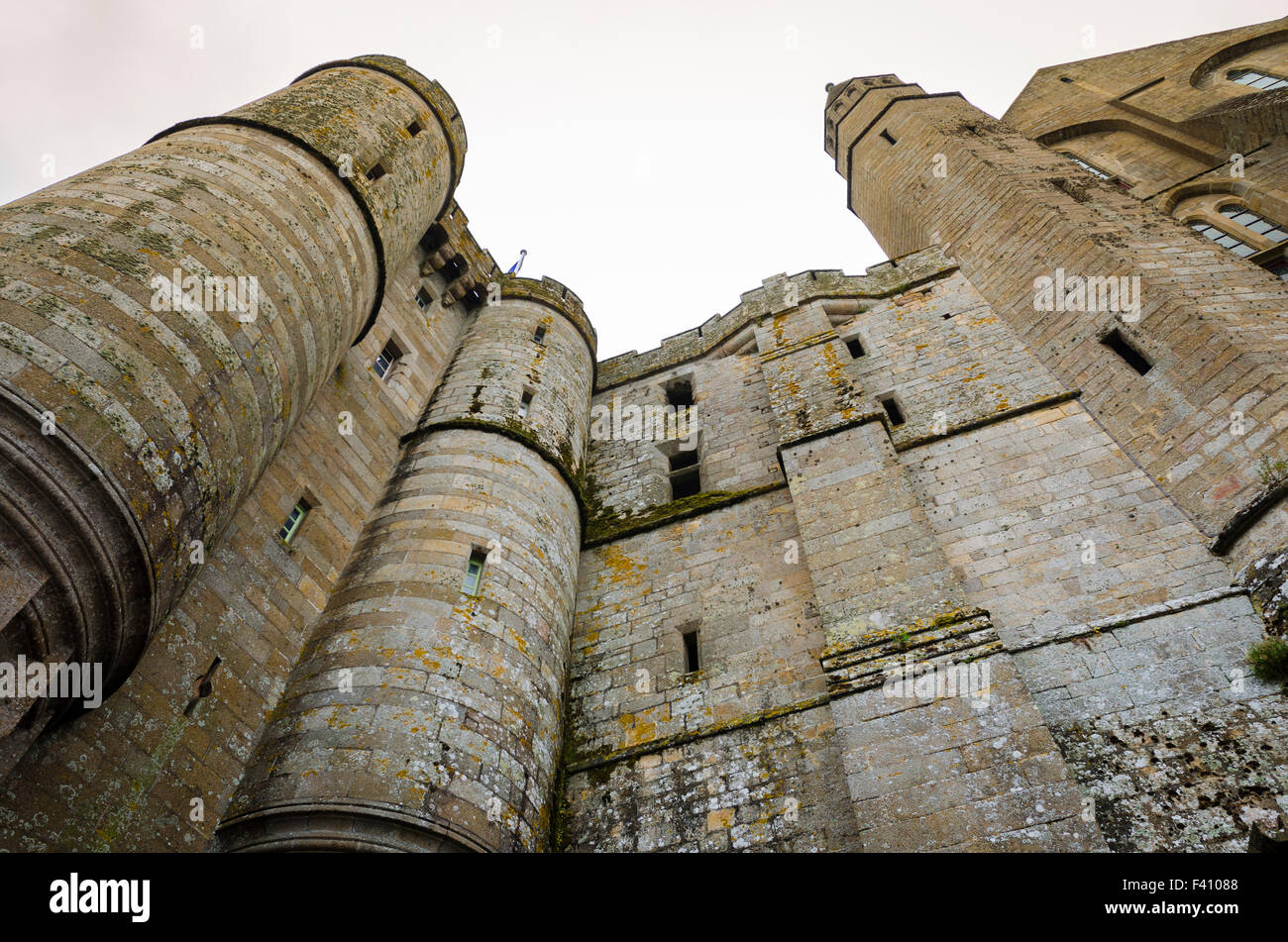 The monastery wall, Mont Saint-Michel, Normandy, France Stock Photo - Alamy