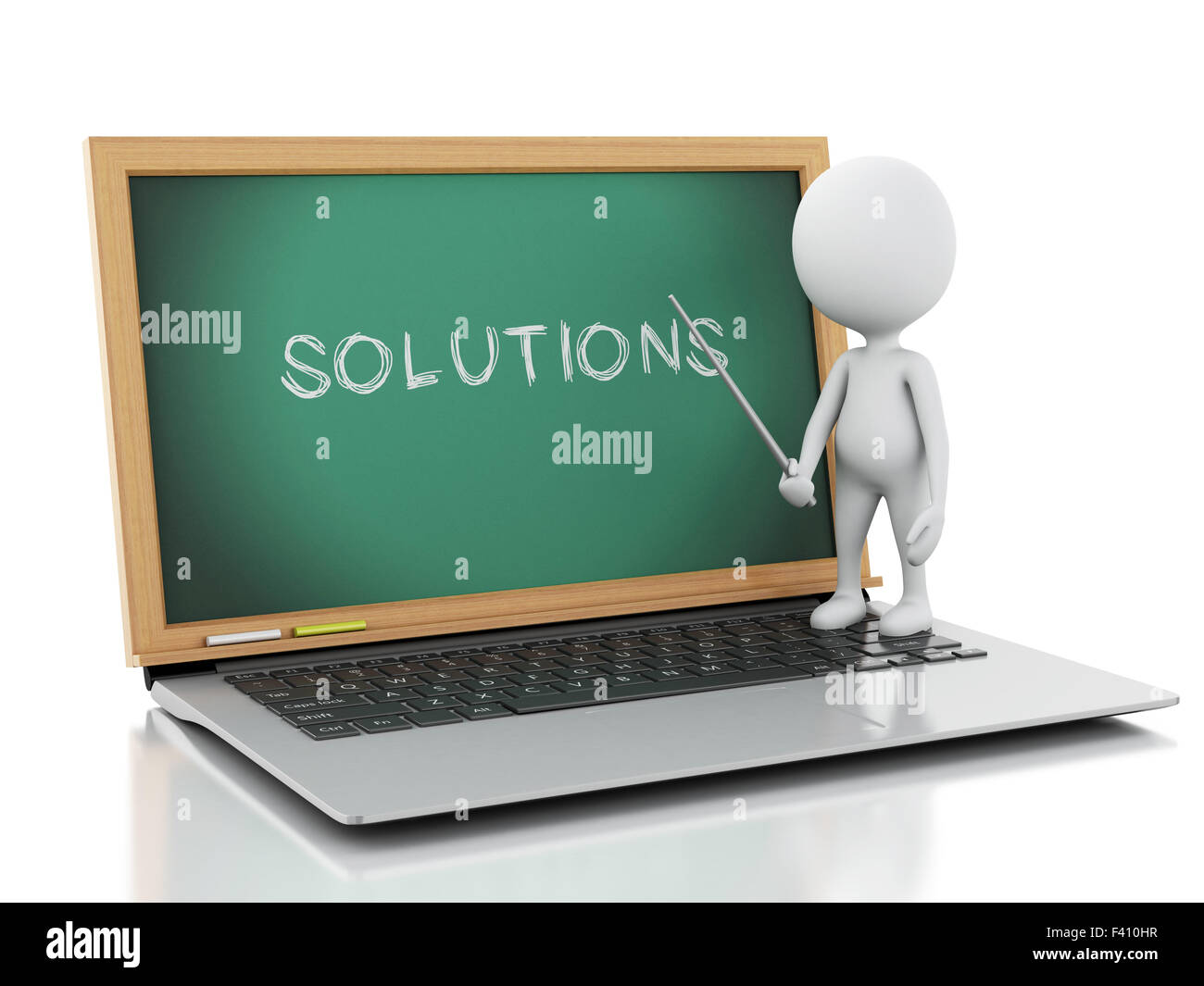 White people with laptop and blackboard Stock Photo - Alamy