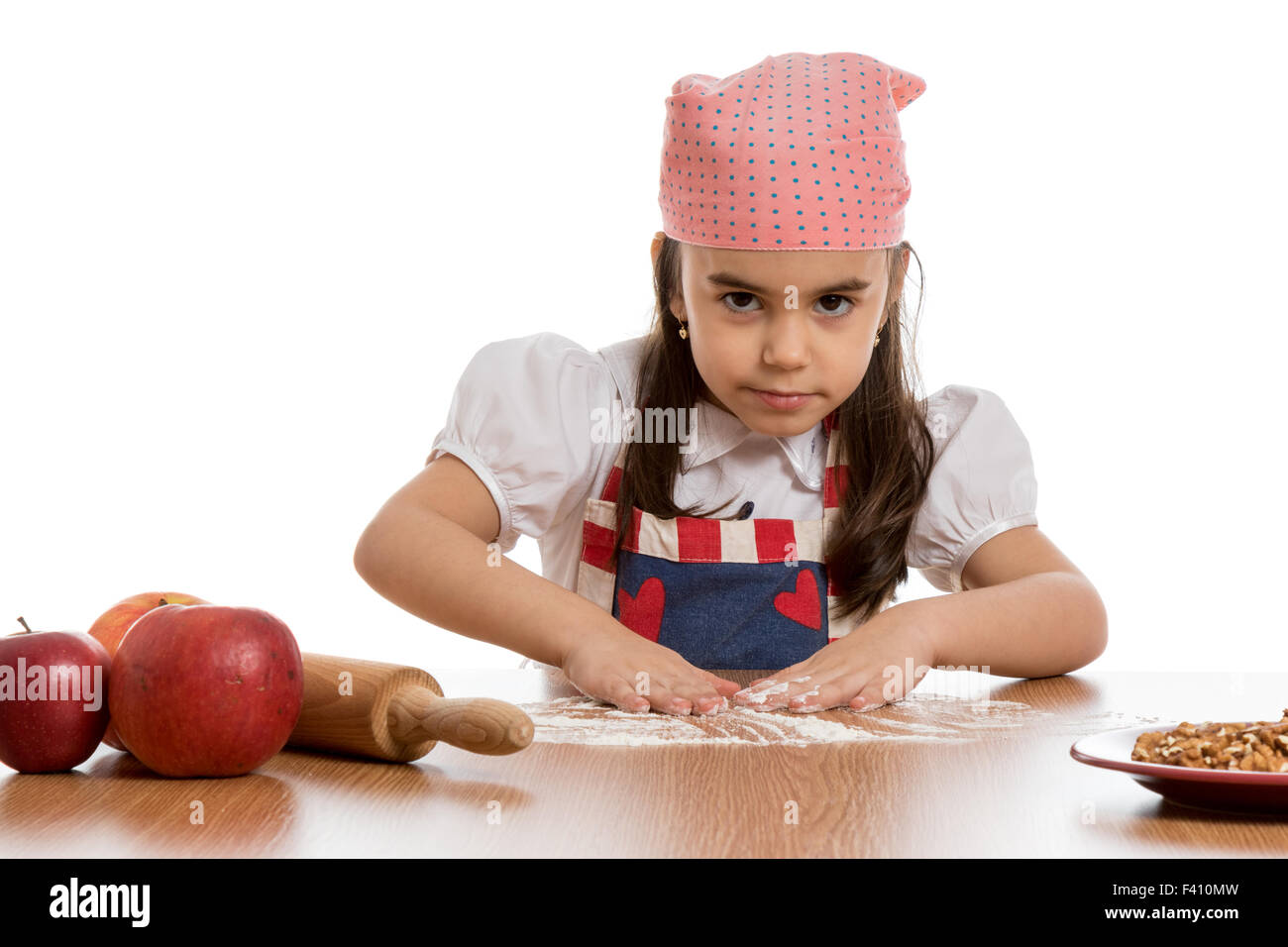 girl chef working with flour Stock Photo - Alamy