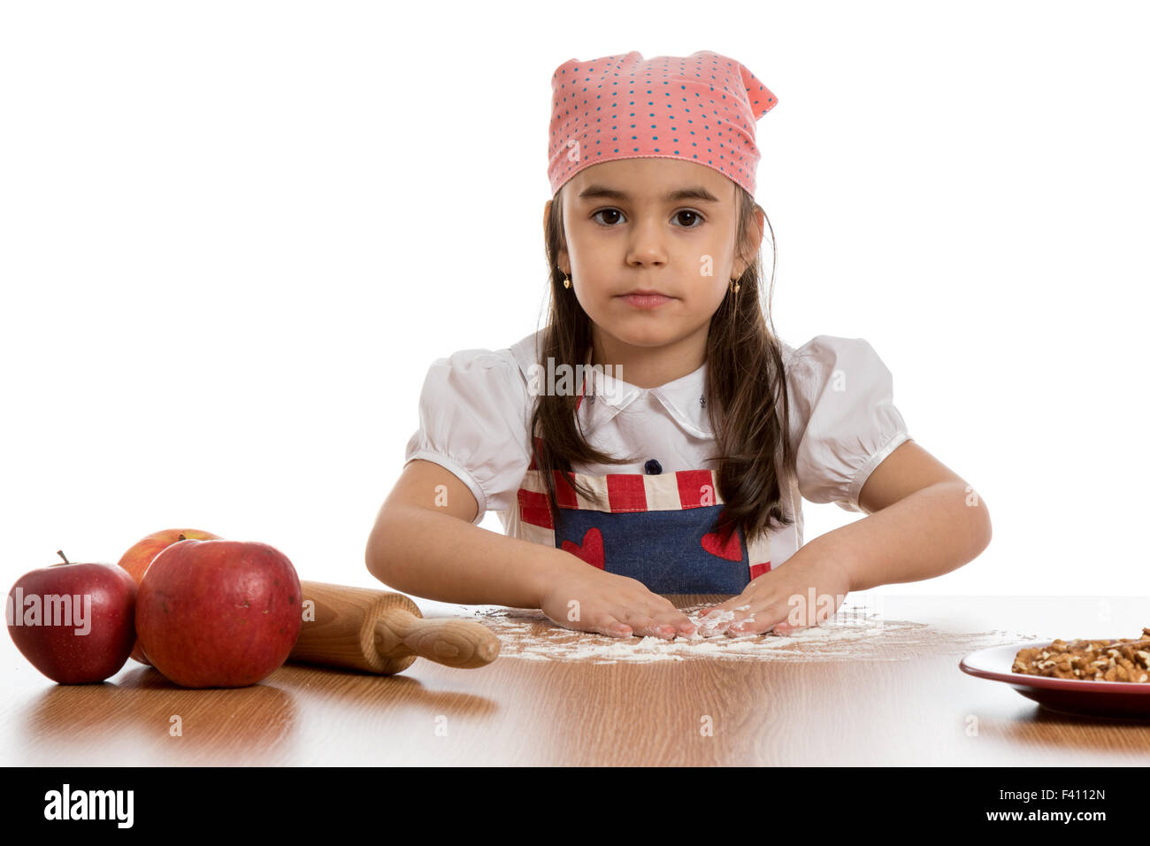girl chef working with flour Stock Photo - Alamy