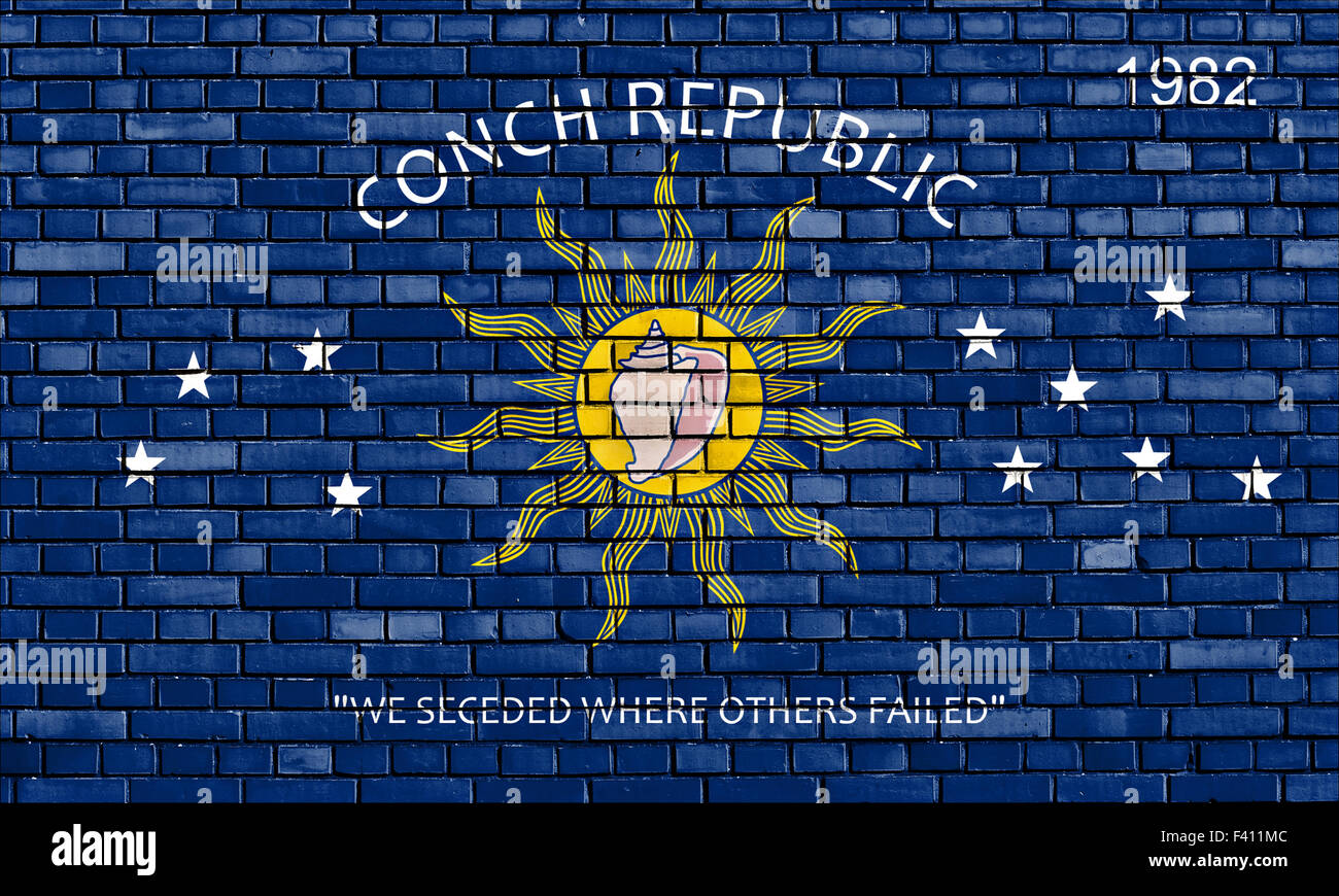 flag of Key West painted on brick wall Stock Photo - Alamy