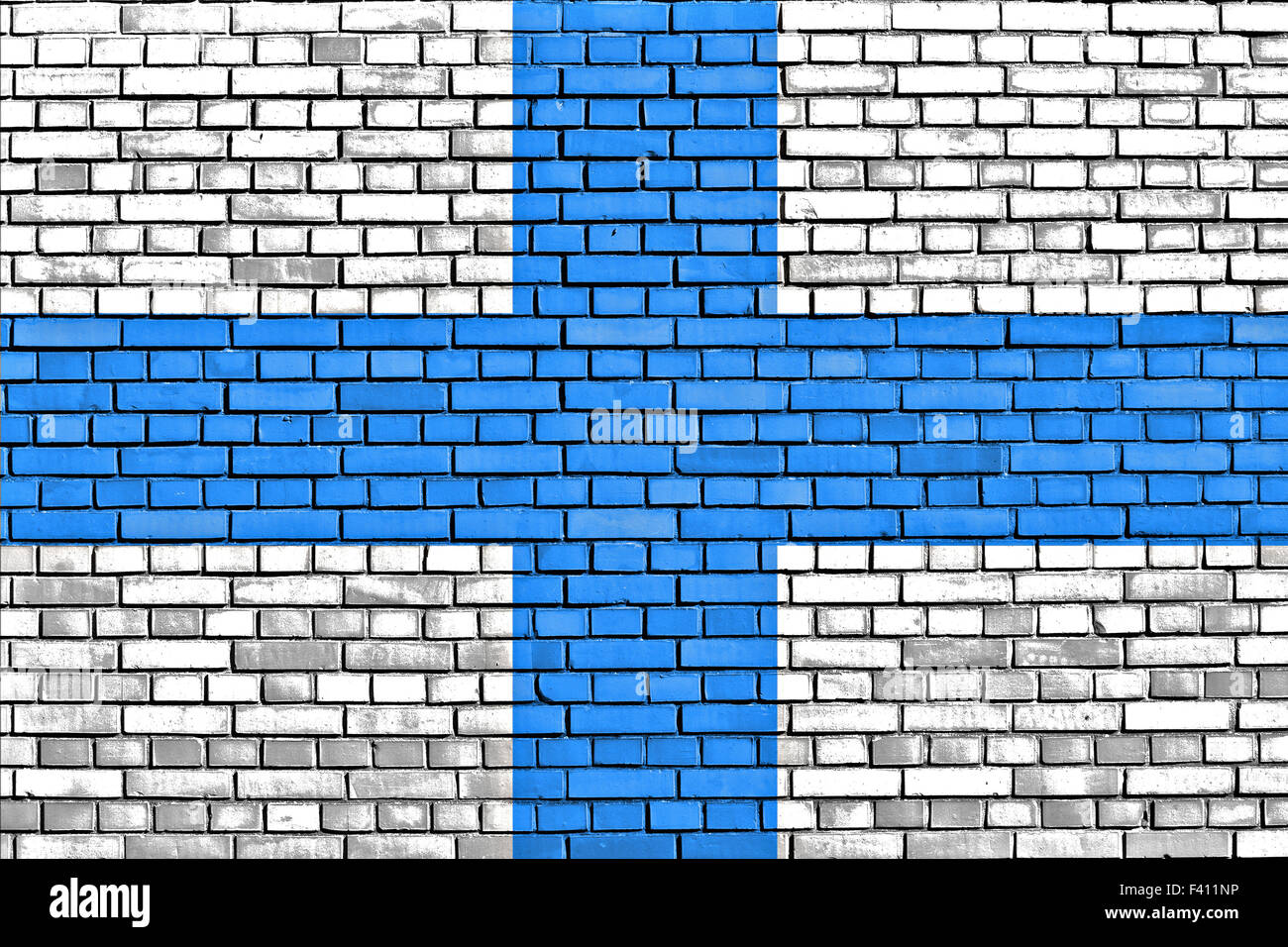 flag of Marseille painted on brick wall Stock Photo - Alamy