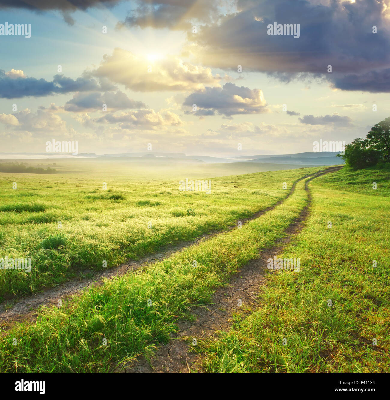Road lane and deep sky. Nature design Stock Photo - Alamy