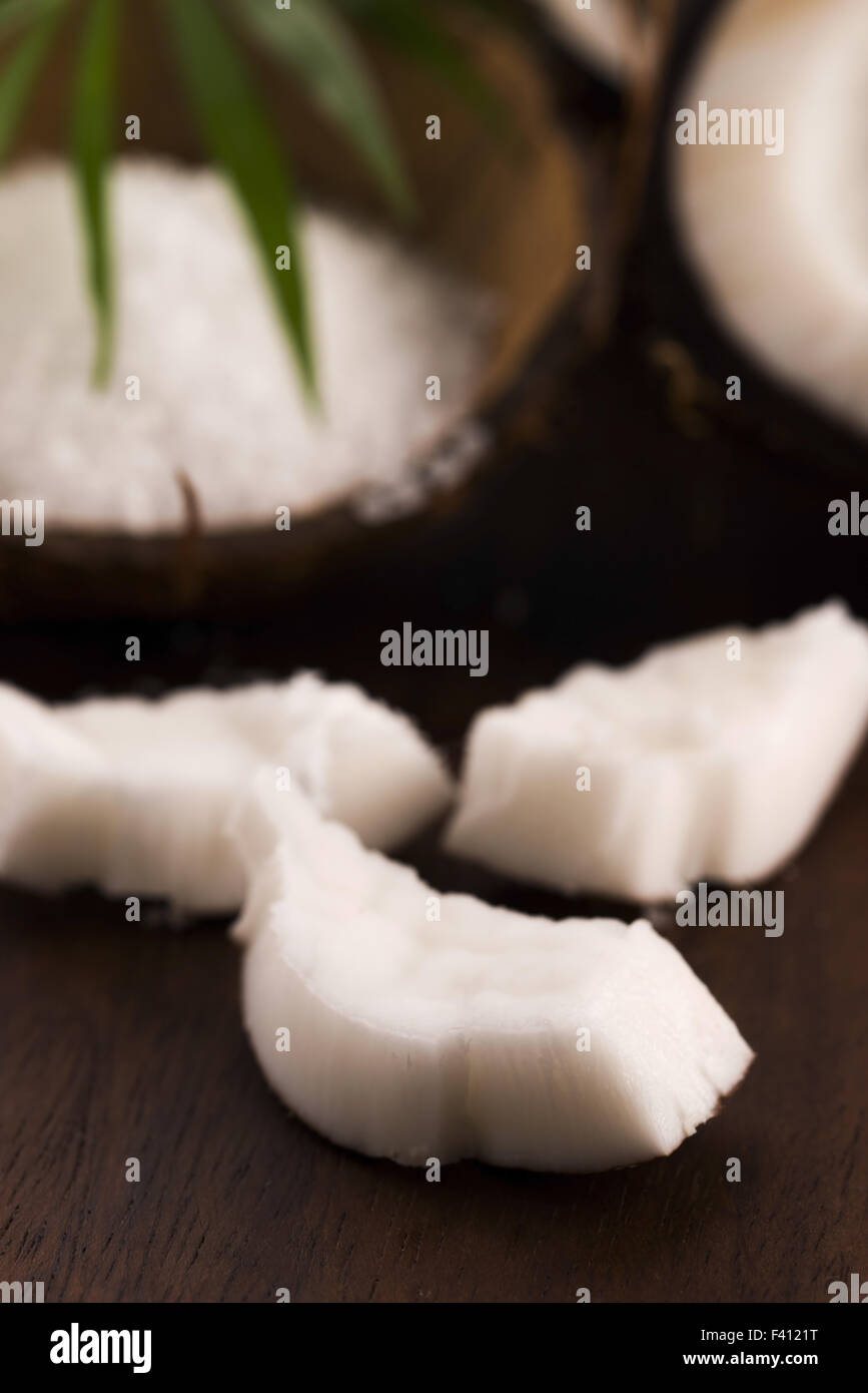 coco bath. coconut with sea salt Stock Photo - Alamy