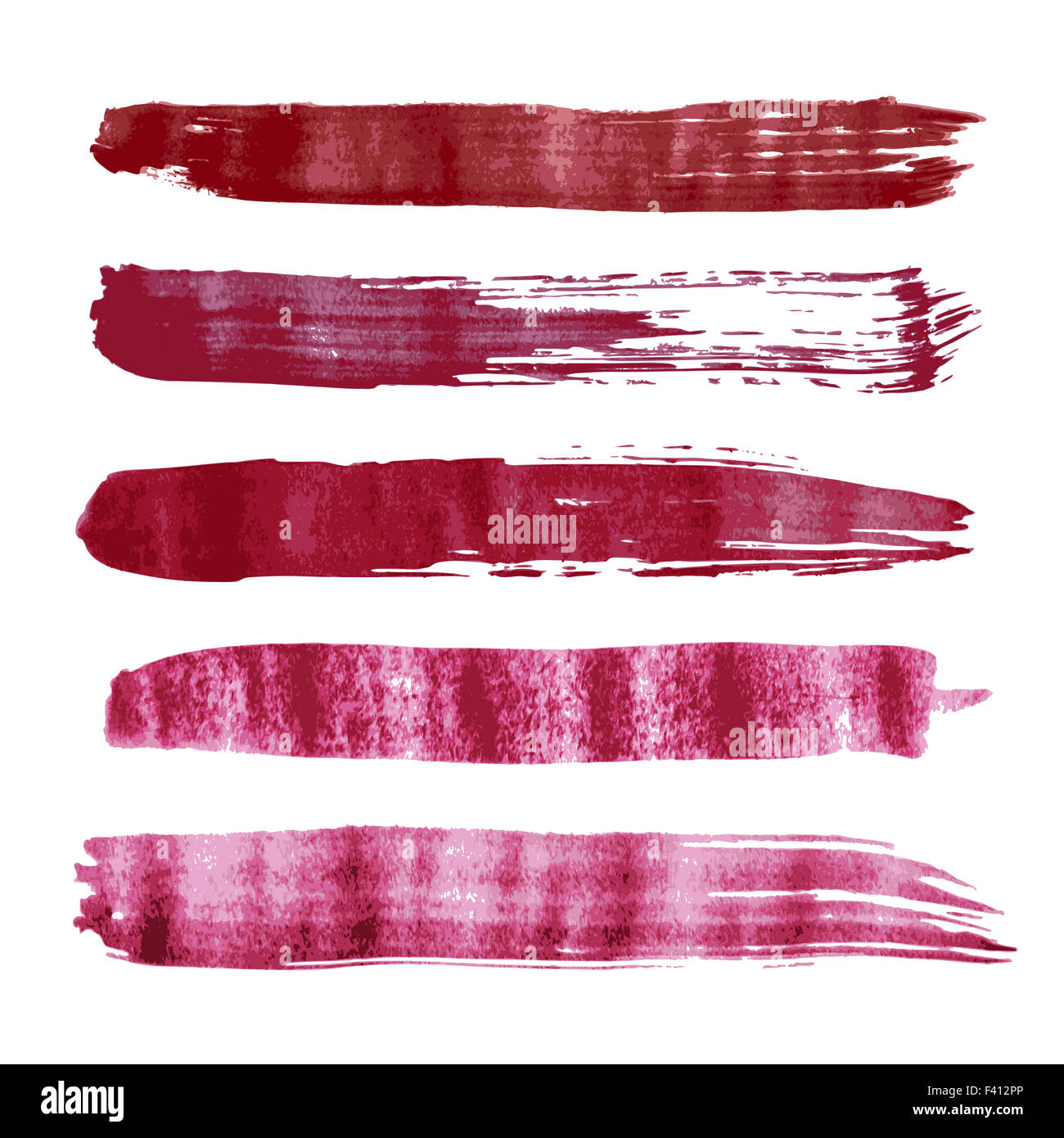 Red vector watercolor brush strokes Stock Photo - Alamy