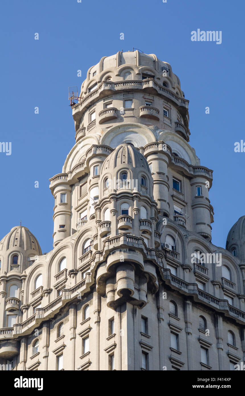 Detail take of Palacio Salvo tower in downtown Montevideo Stock Photo ...