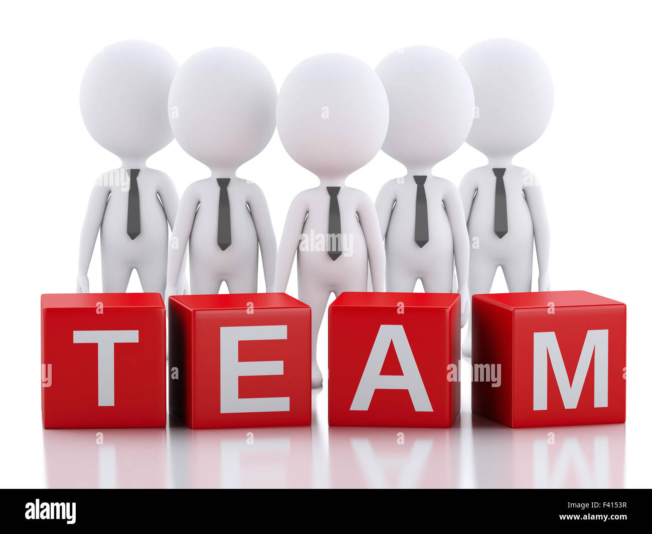 3d white business people. Team concept Stock Photo - Alamy