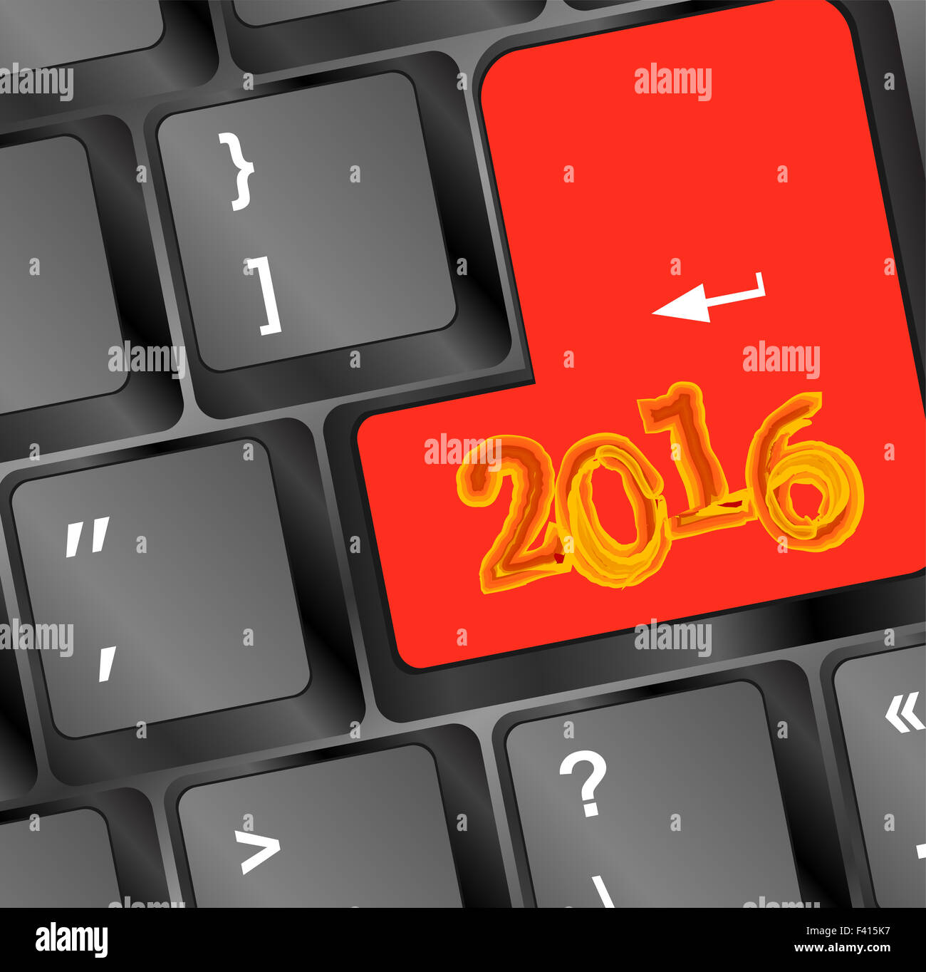 Keyboard keys with new year sign 2016 Stock Photo - Alamy