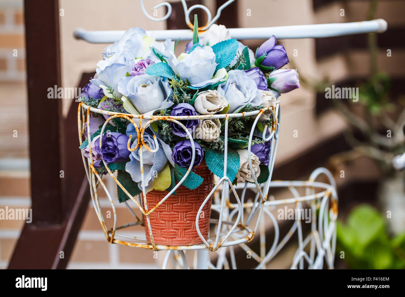 Bouquet of Flowers on a bike Stock Photo - Alamy