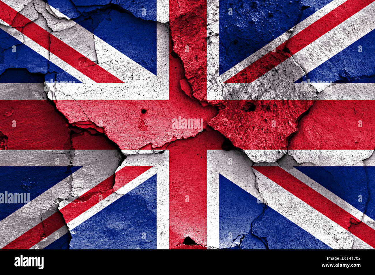 flag of UK painted on cracked wall Stock Photo - Alamy