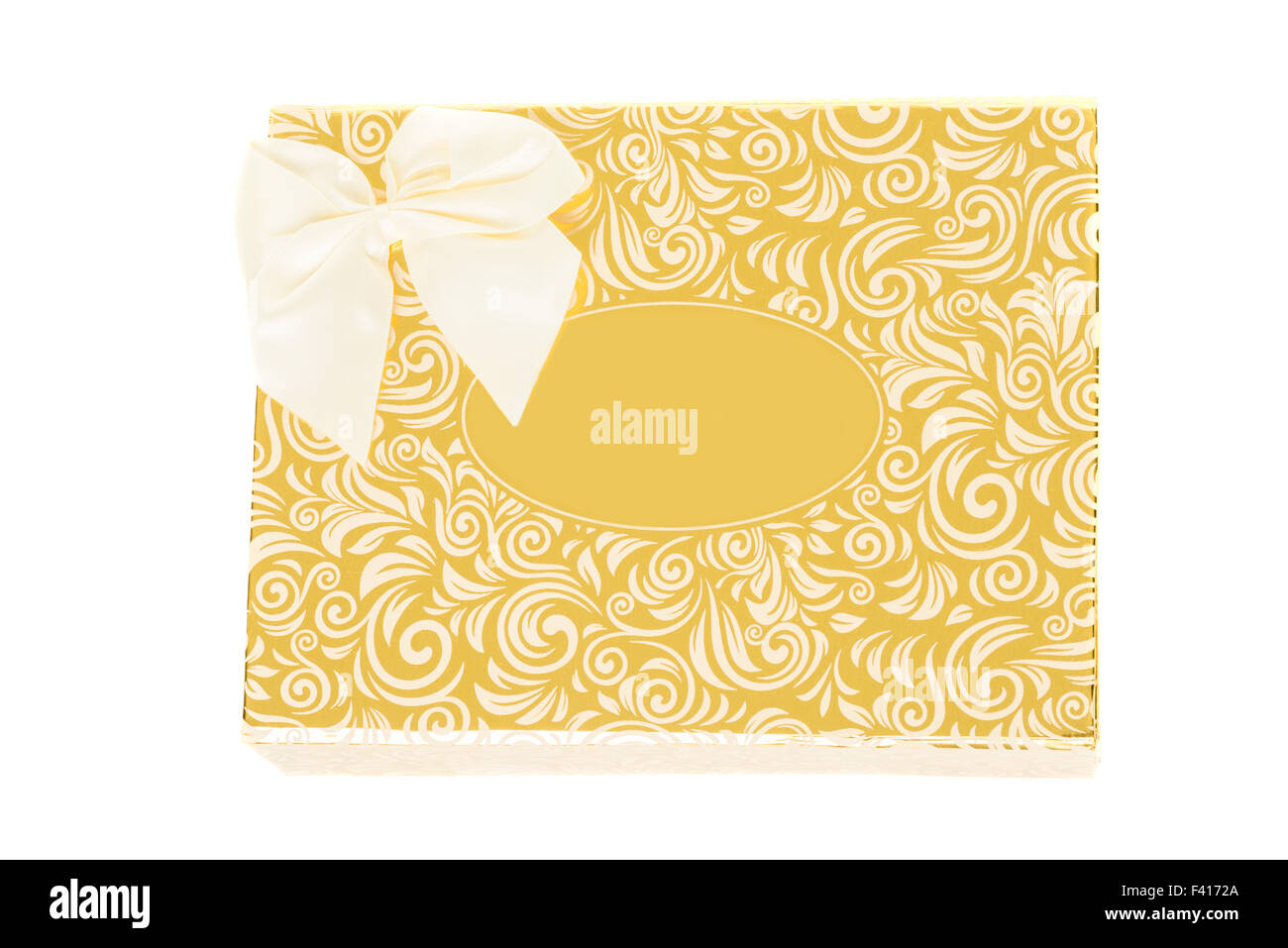 Yellow gift box copy Cut Out Stock Images & Pictures - Alamy