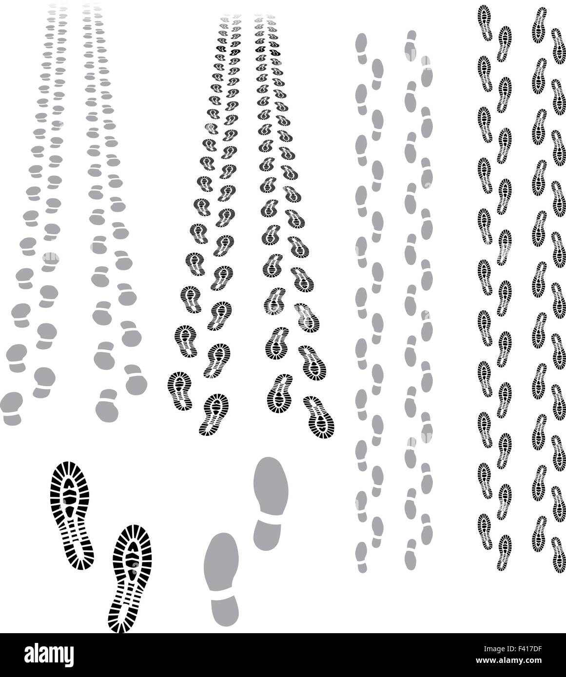 Disappearing footprints Stock Vector Images - Alamy