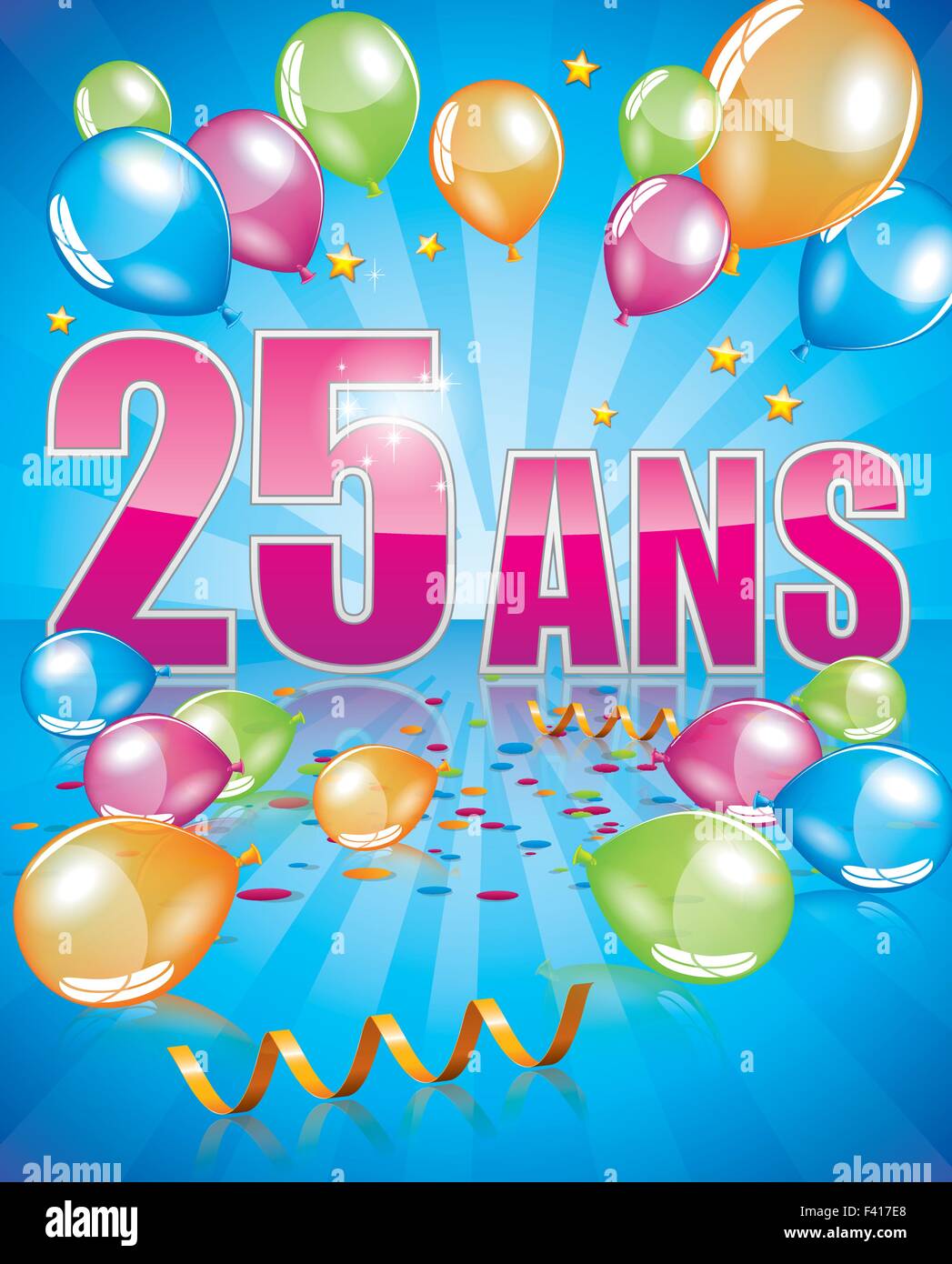 Birthday twenty five years Stock Vector Images - Alamy