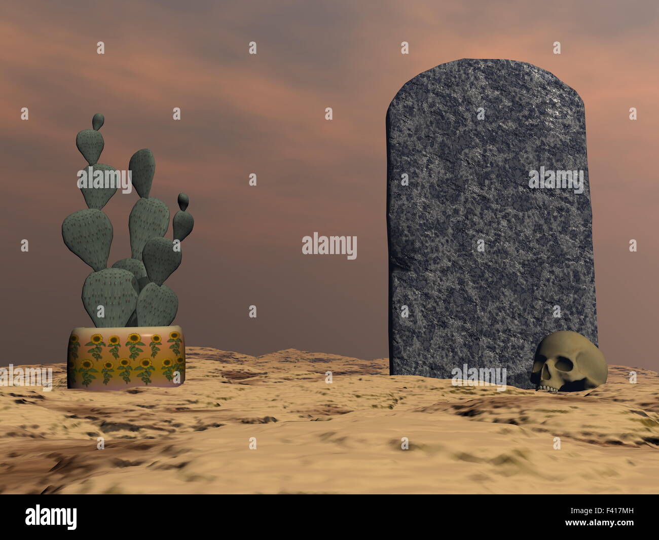 Tombstone - 3D render Stock Photo - Alamy