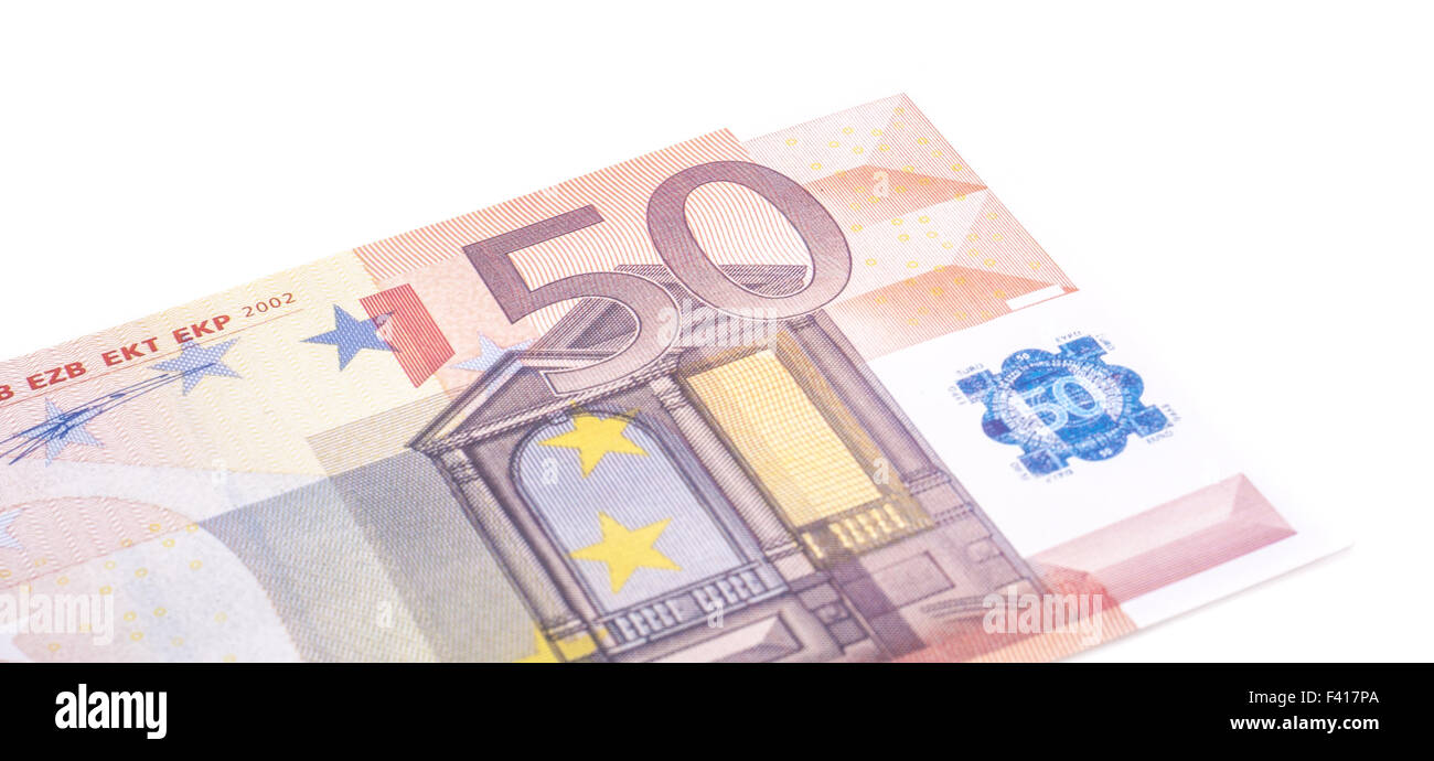 Single fifty euro note. All on white background Stock Photo - Alamy