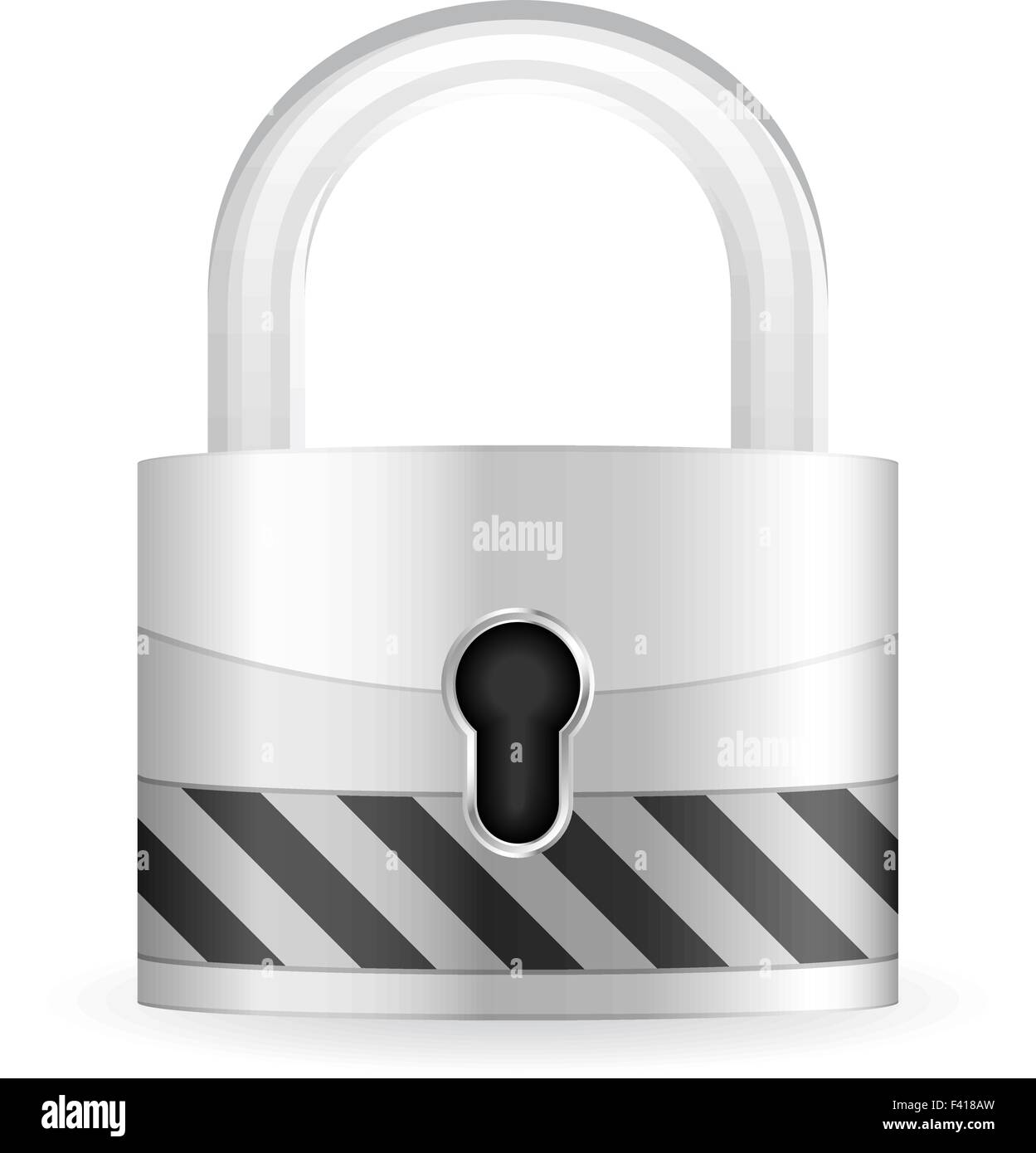 Metal padlock isolated on a white background. Vector illustration Stock ...
