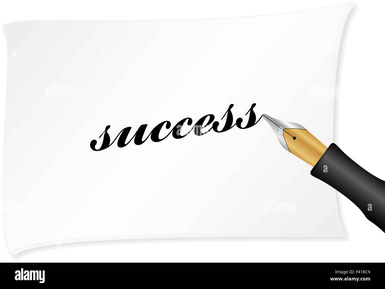 White note with text (success). Vector illustration Stock Vector Image ...