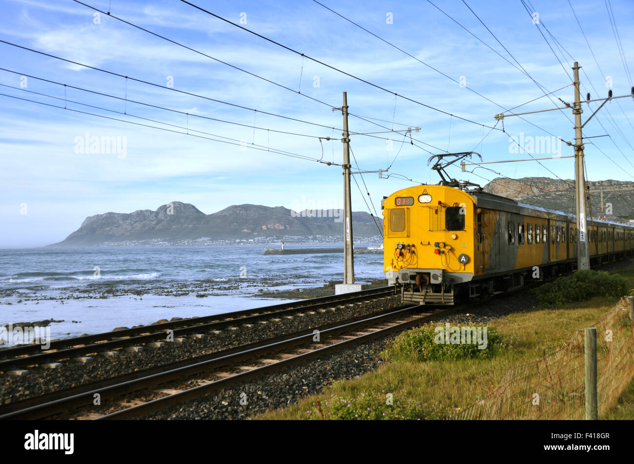 Electric train at Fish Hoek Village, South Africa Stock Photo - Alamy