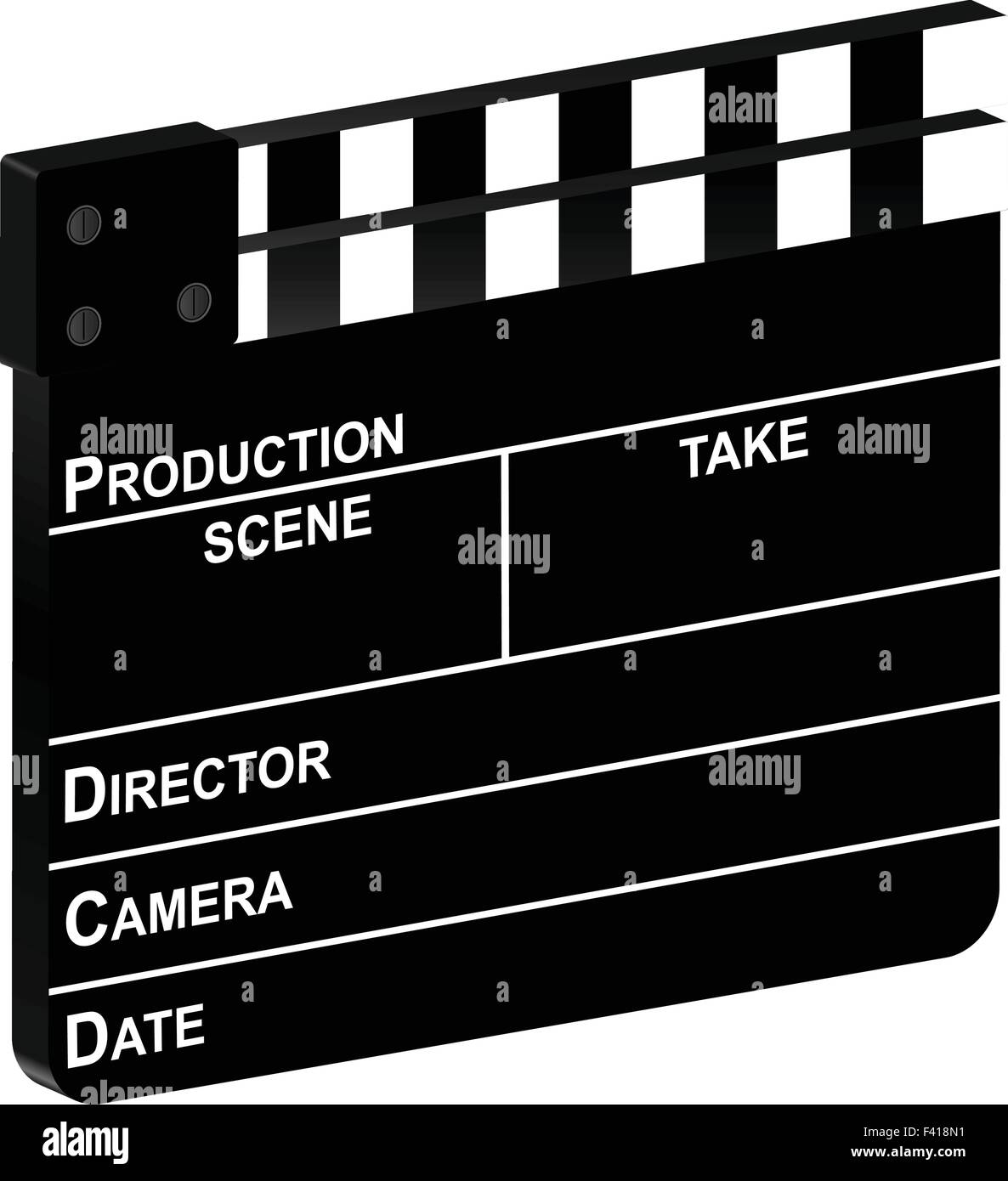 3D movie clapper board on a white background. Vector illustration Stock ...