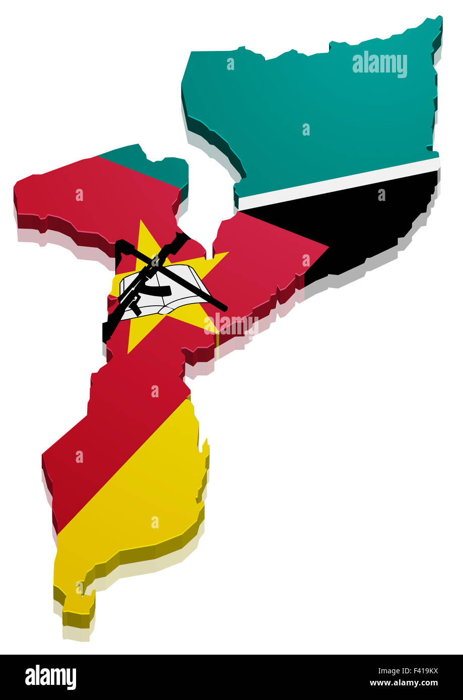 Mozambique map icon design Cut Out Stock Images & Pictures - Alamy