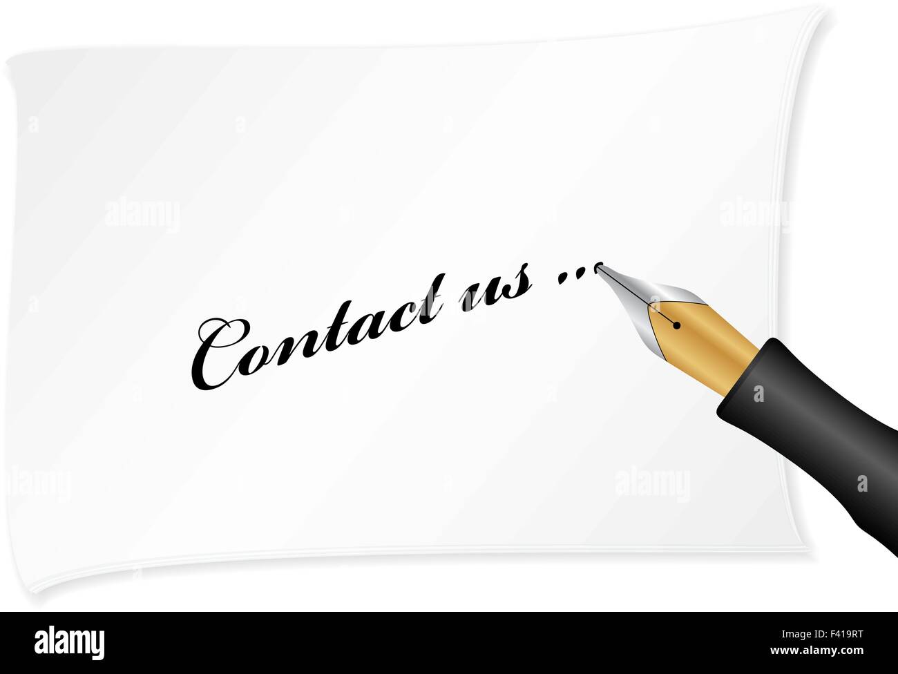 White note with text (contact us). Vector illustration Stock Vector ...