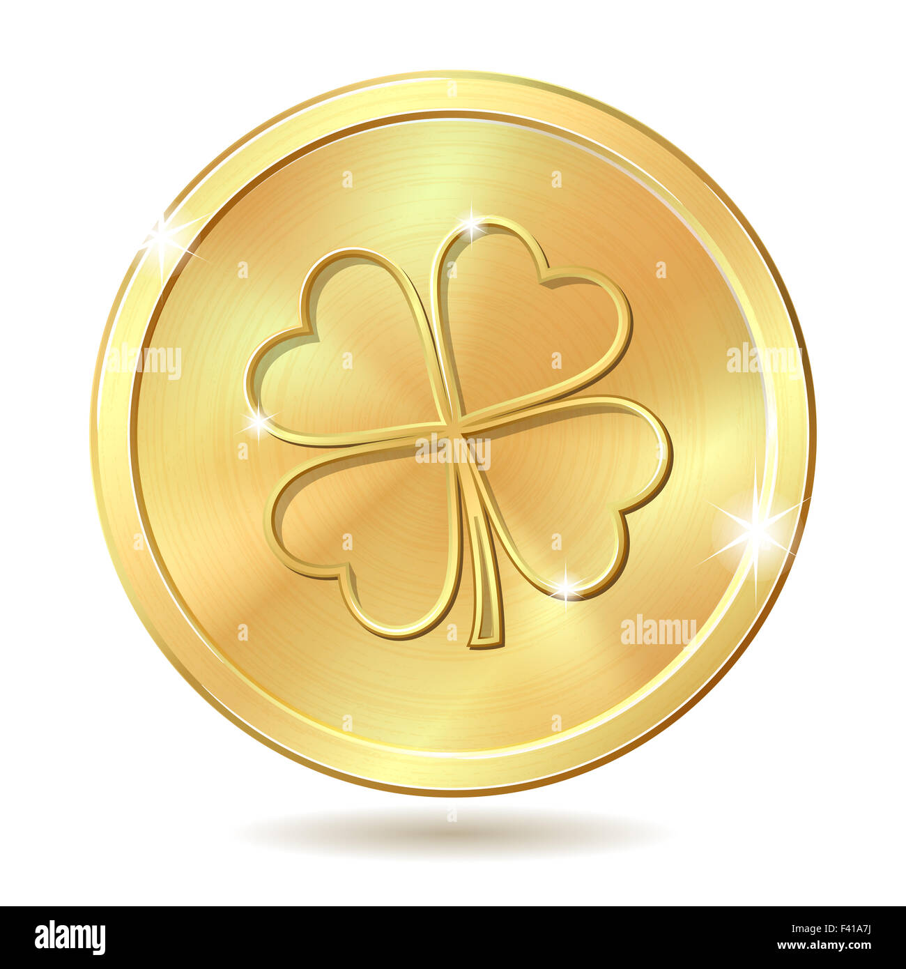 Gold coin four leaf clover hi-res stock photography and images - Alamy