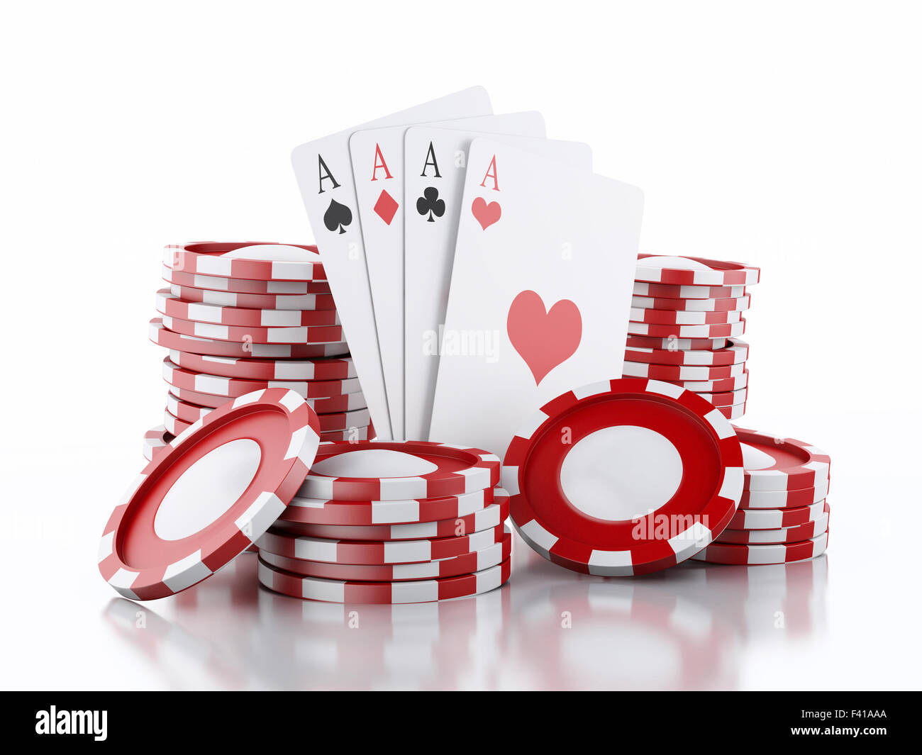 3d casino tokens and playing cards Stock Photo - Alamy