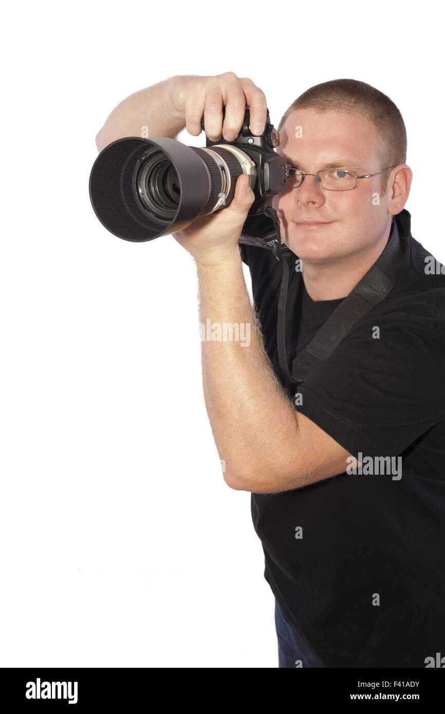 Men with digital single lens reflex camera Stock Photo - Alamy