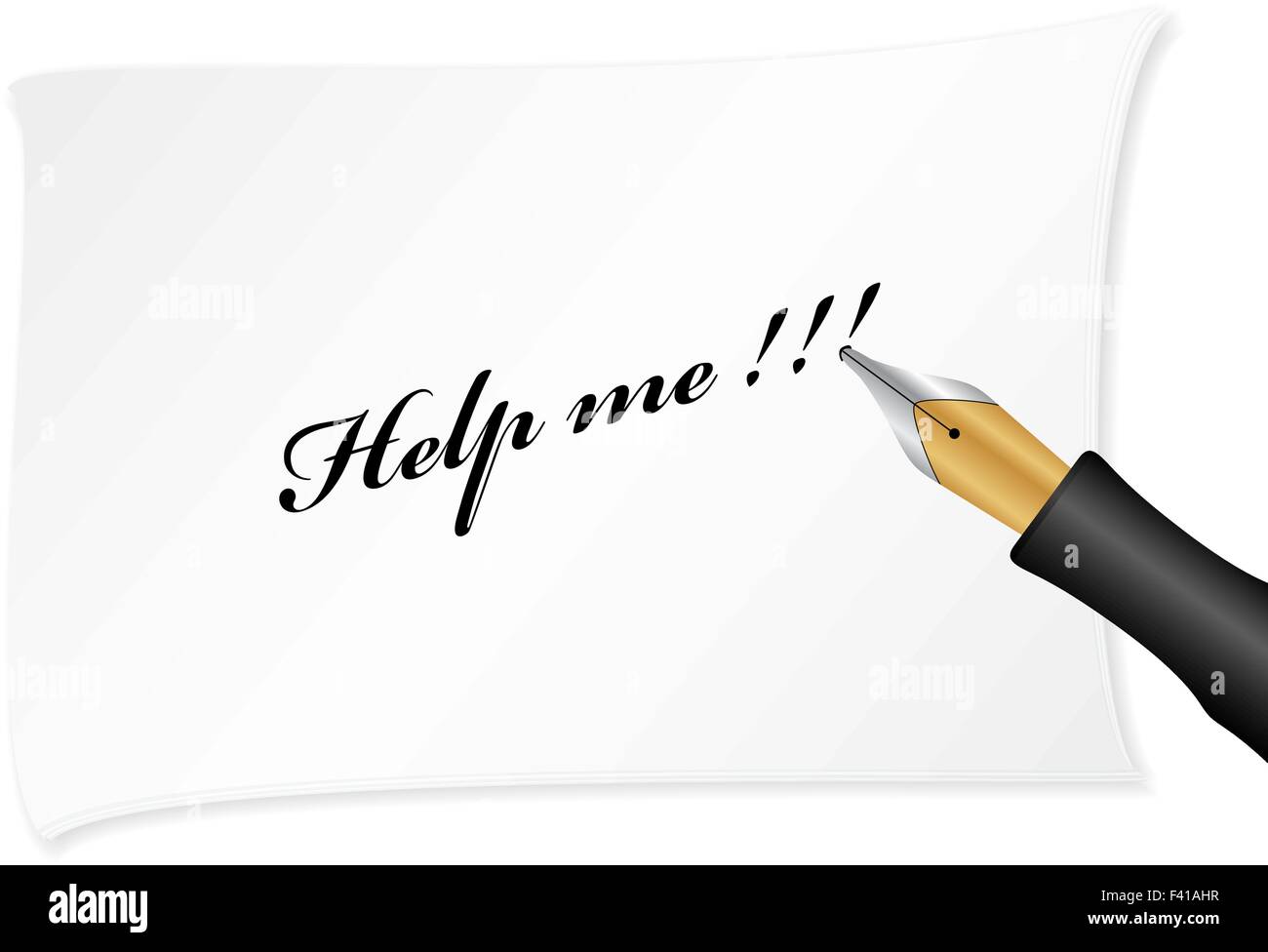 White note with text (help me). Vector illustration Stock Vector Image ...