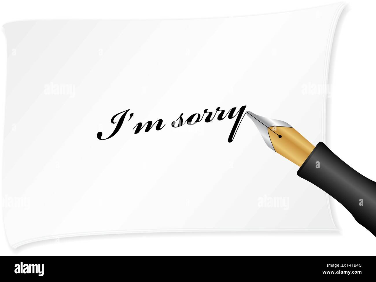 White note with text (i'm sorry). Vector illustration Stock Vector ...