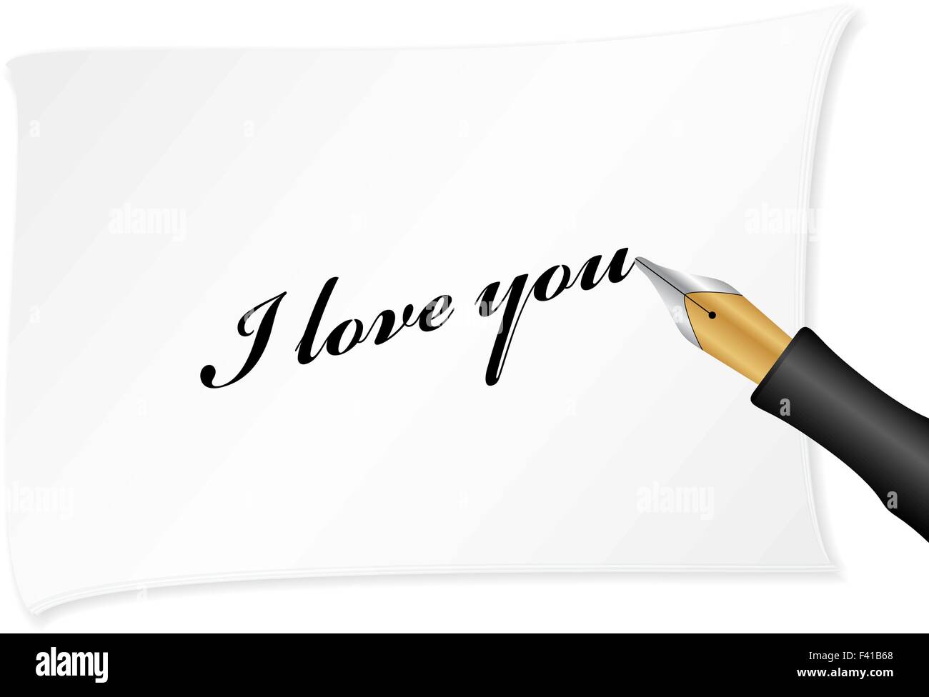 White note with text (I love you). Vector illustration Stock Vector ...