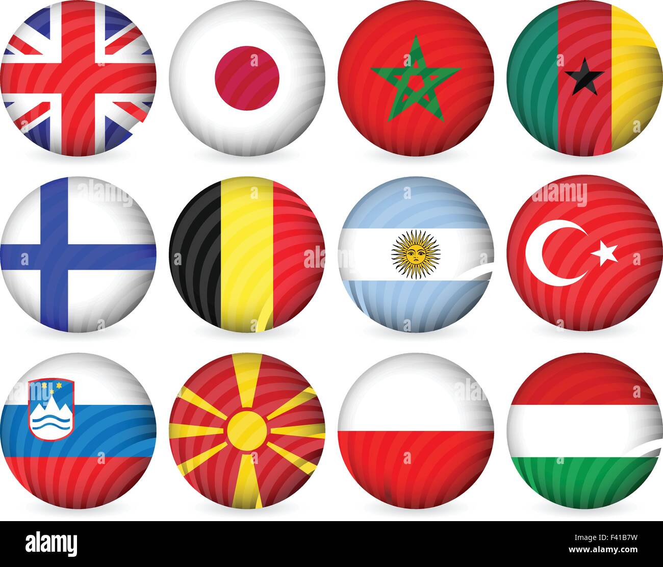 National circle icon collection set on a white background. Vector ...