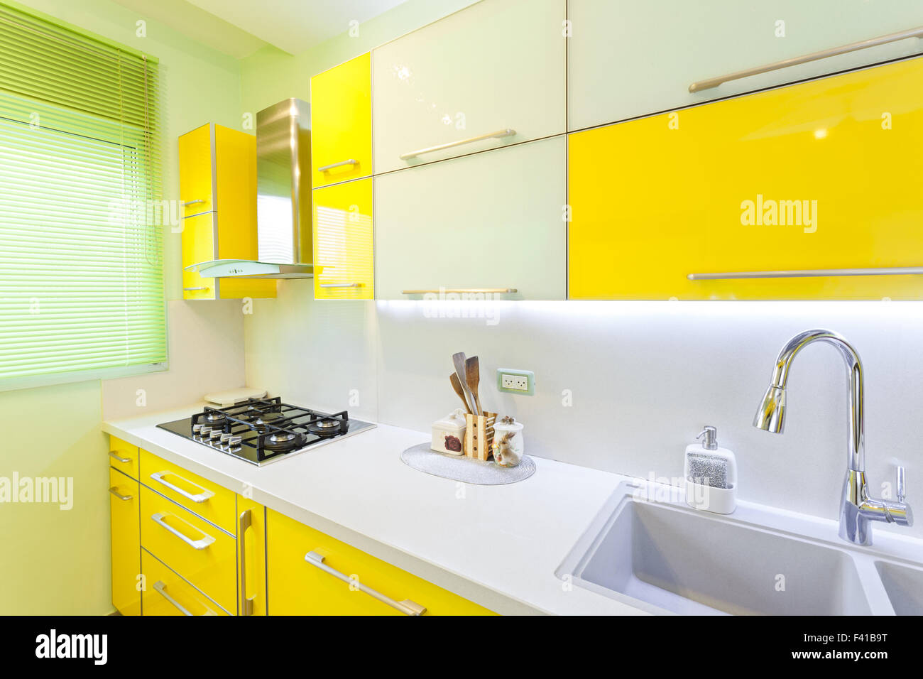 New kitchen in a modern home Stock Photo - Alamy