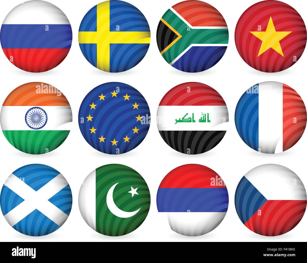 National circle icon collection set on a white background. Vector ...
