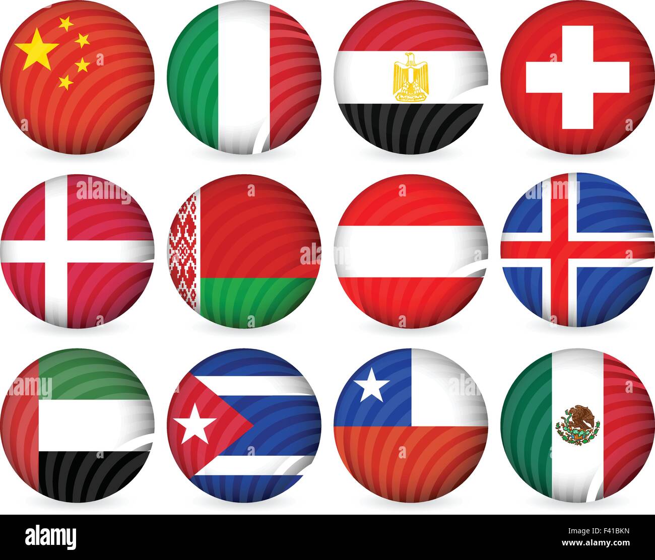 National circle icon collection set on a white background. Vector ...