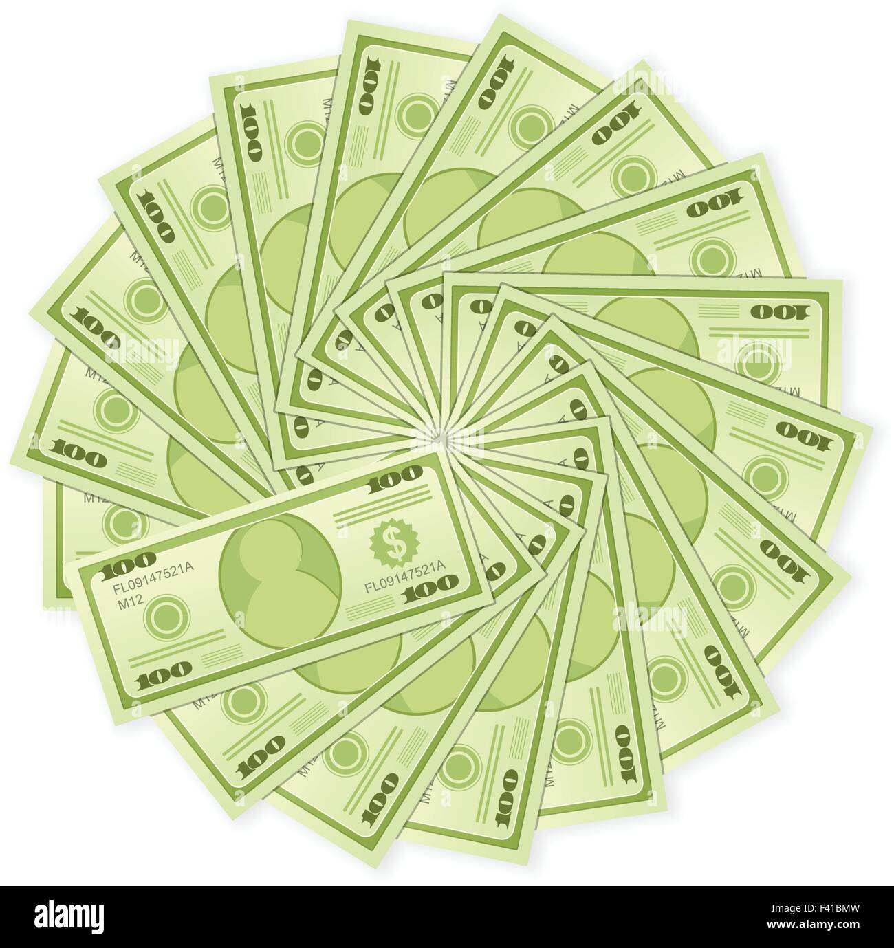 Dollar banknotes on a white background. Vector illustration Stock ...