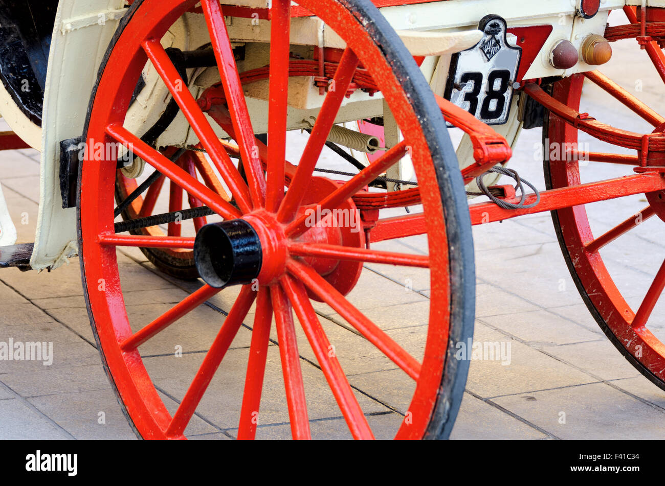 wooden coach wheel Stock Photo - Alamy