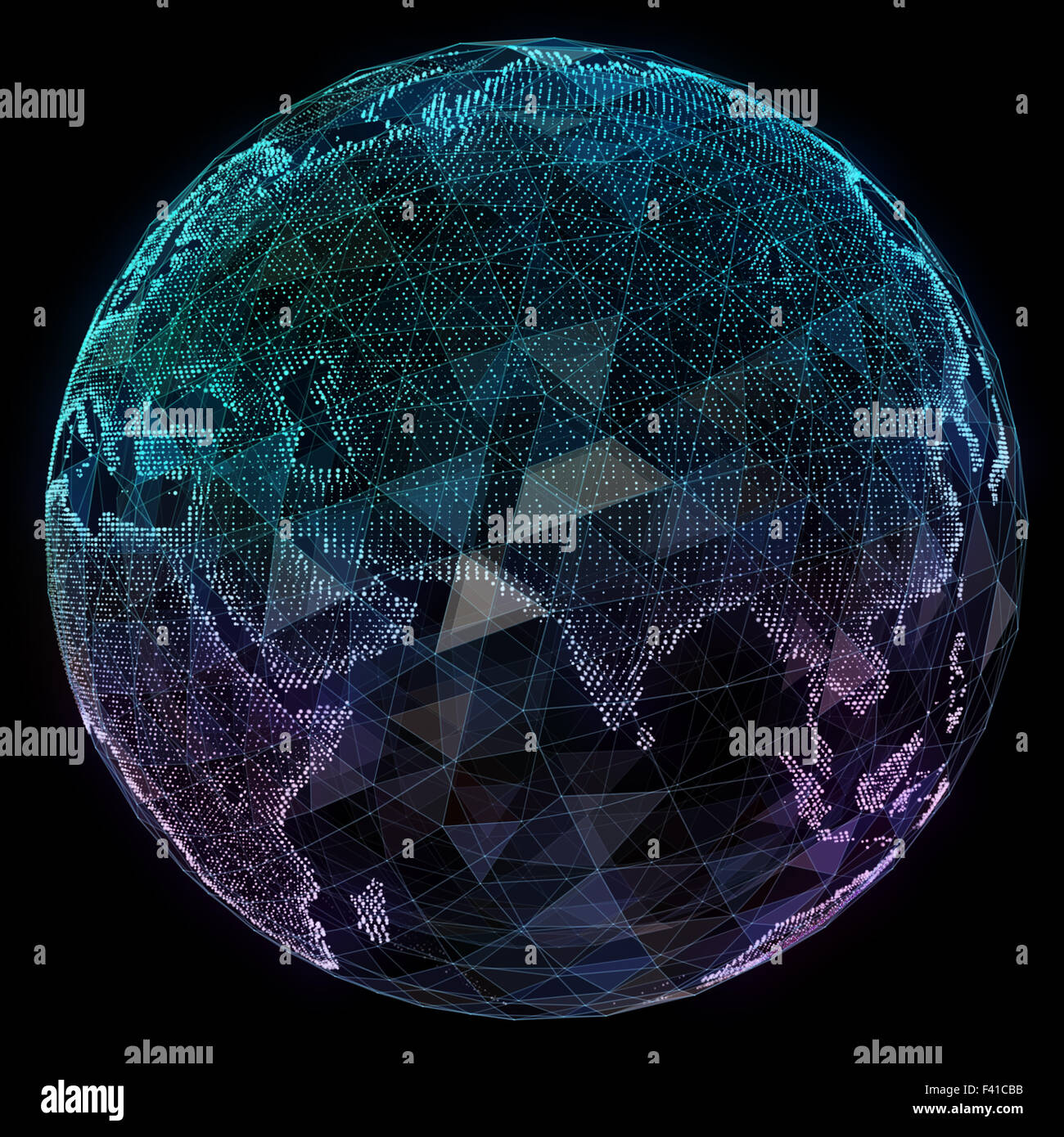 Internet network around the planet. Digital illustration Stock Photo ...